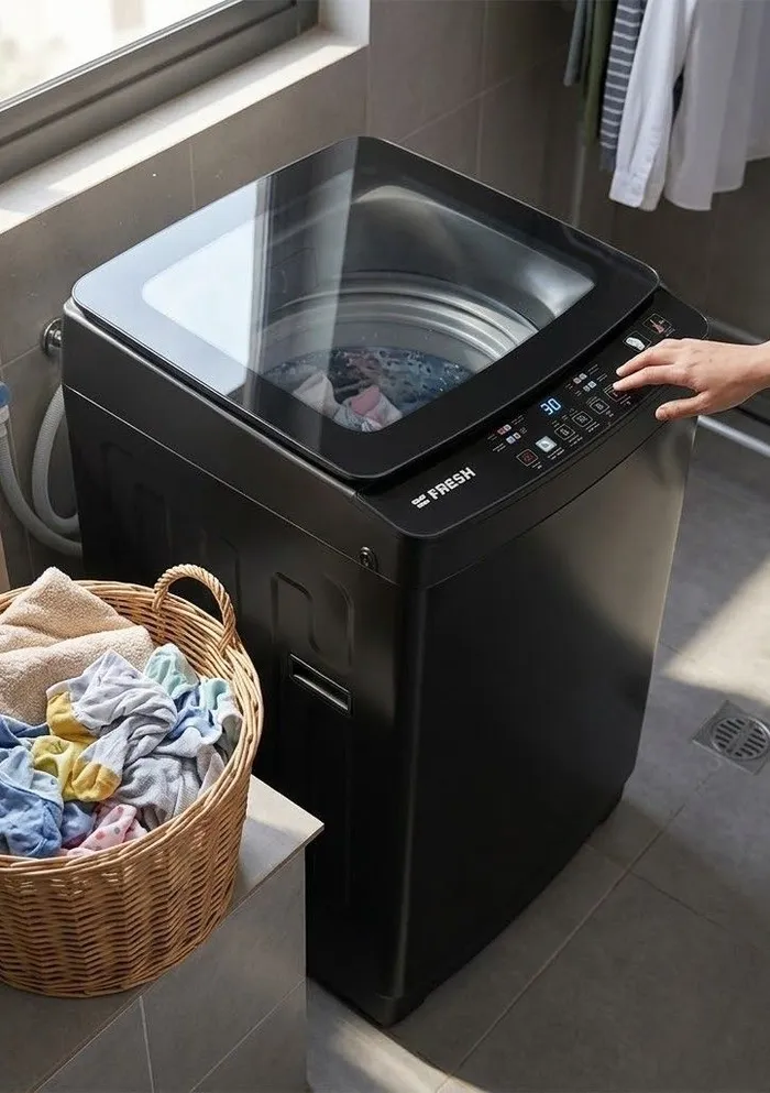 Fresh New Touch Top Load Automatic Washing Machine, 9 kg, Dark Silver ...